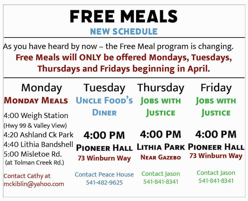 Seven Day “Free Meals” Program Pares Back – Peace House